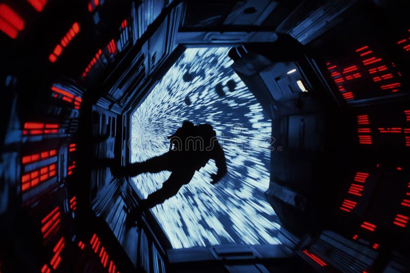 Ejected into Space through Hull Breach: Futuristic Spacecraft Stock ...