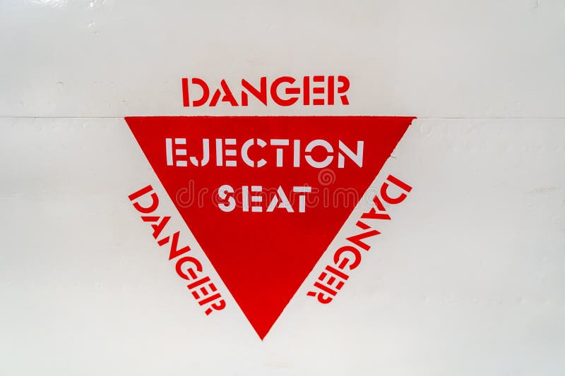 Ejection Seat Warning Sign on an Old Aircraft Fuselage Close-up Stock ...