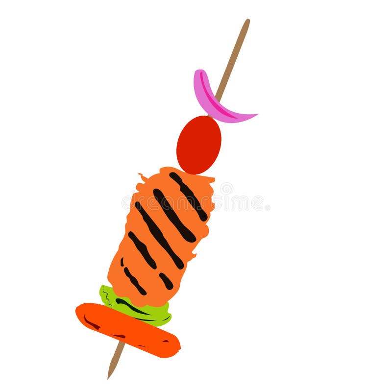 Pincho Aislado Icono Comida De Una Barbacoa Ilustración del Vector ...
