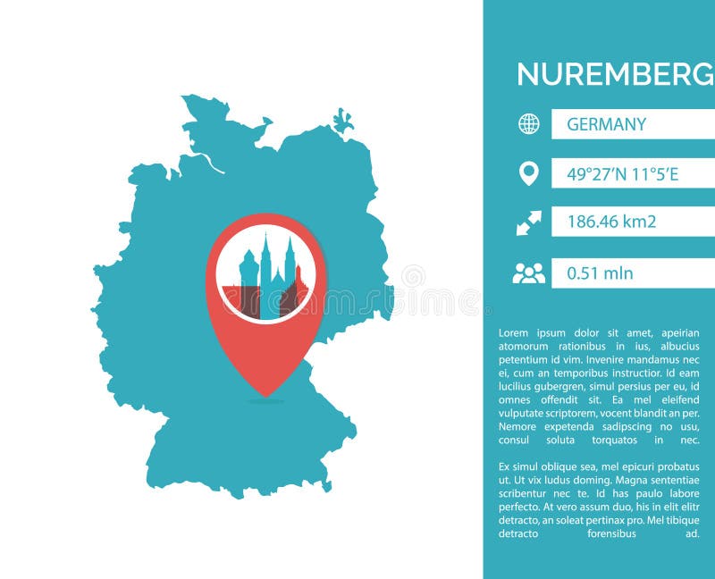 Ejemplo Aislado Vector Infographic Del Mapa De Nuremberg Ilustración ...