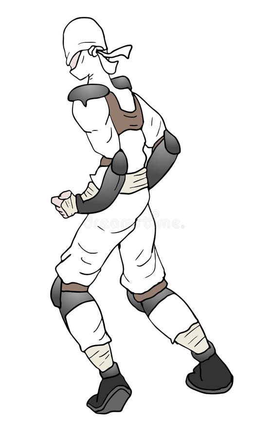 Ninja blanco ilustración del vector. Ilustración de creativo - 74031538