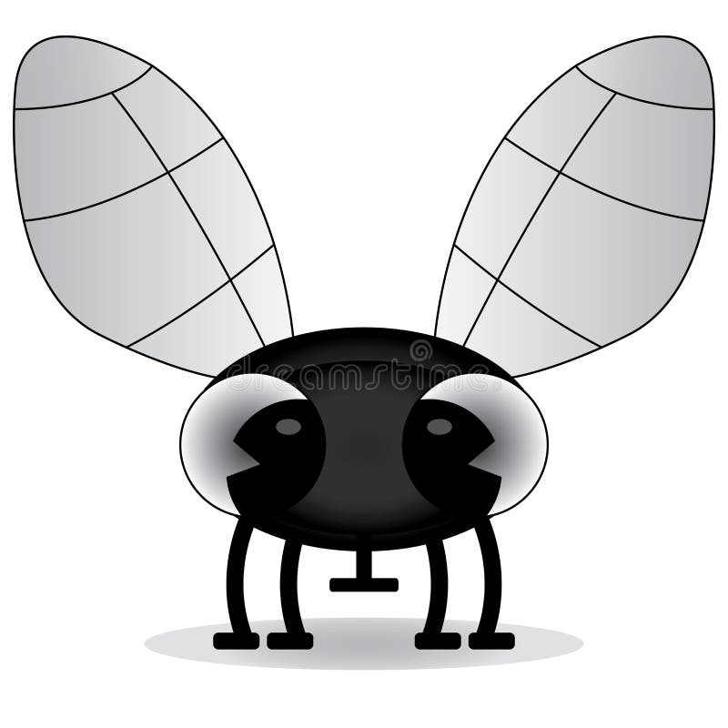 Ejemplo Blanco Y Negro De Una Mosca Del Bebé Stock de ilustración ...