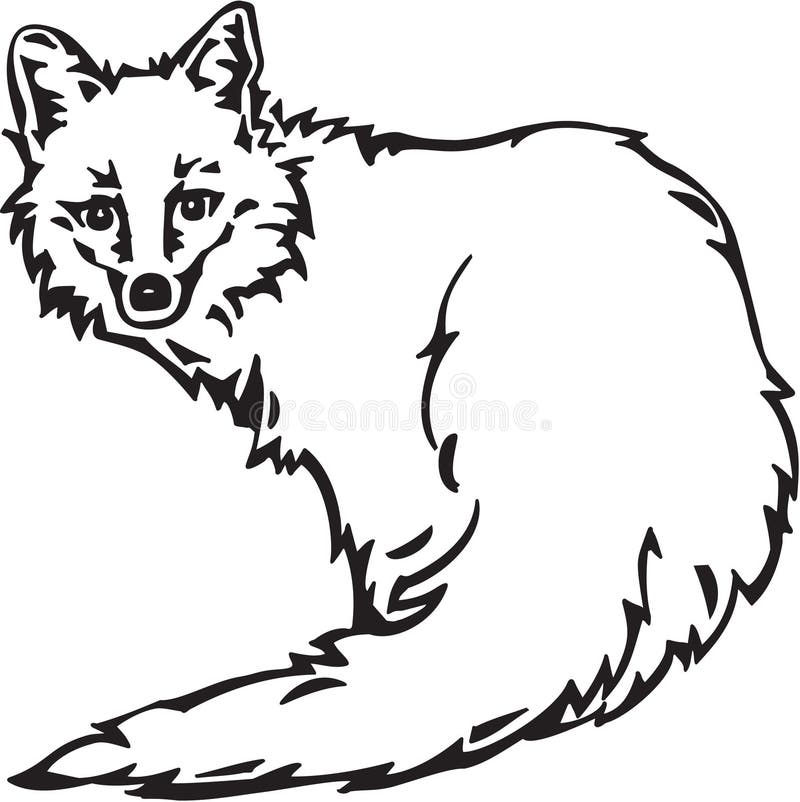 Ejemplo Blanco Y Negro Del Fox Ilustración del Vector - Ilustración de ...