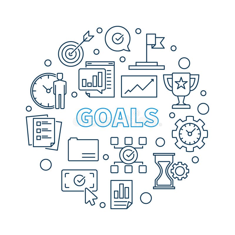 Ejemplo Circular Del Vector De Las Metas En Estilo Del Esquema ...