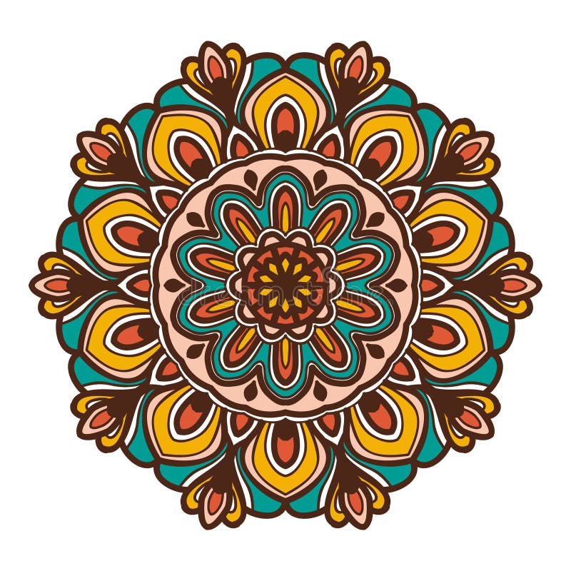 Ejemplo Colorido De La Flor De La Mandala Ilustración del Vector ...