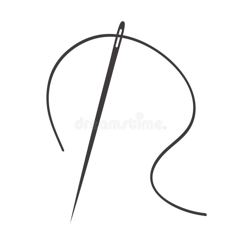 Ejemplo Común Del Vector De Una Aguja Con El Hilo Ilustración del ...