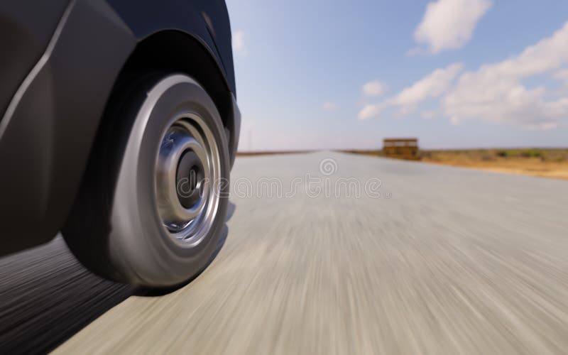 Ejemplo Comercial De Van Wheel Closeup Motion Blurred 3d Stock de ...