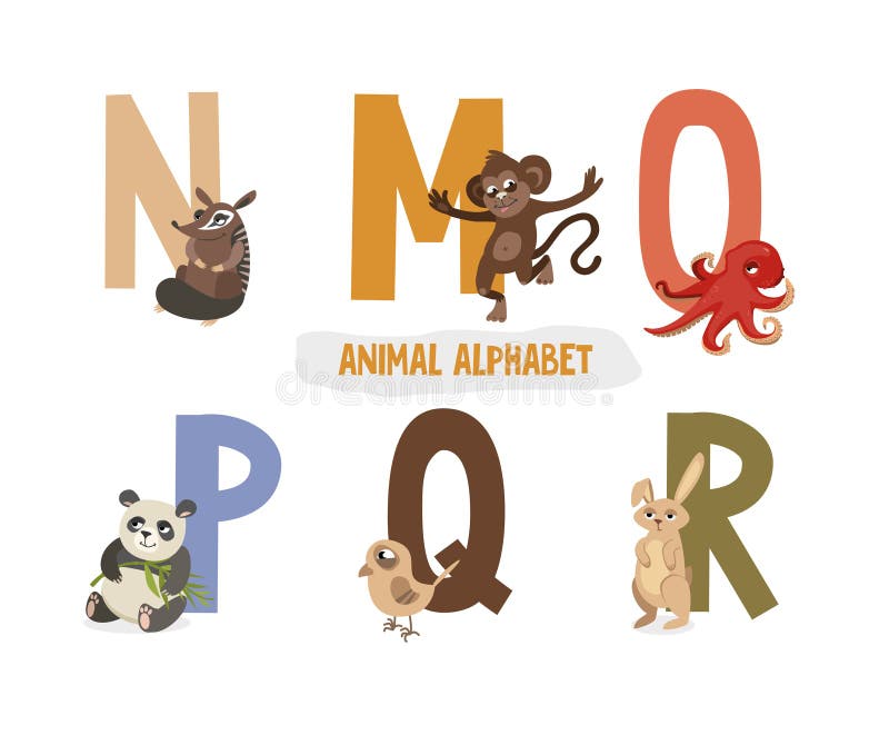 Ejemplo Con Las Letras Y Los Animales Ilustración del Vector ...
