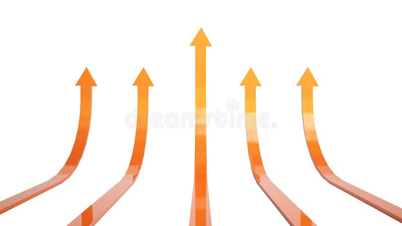 Ejemplo 3d De Flechas De Levantamiento Anaranjadas Stock de ilustración ...