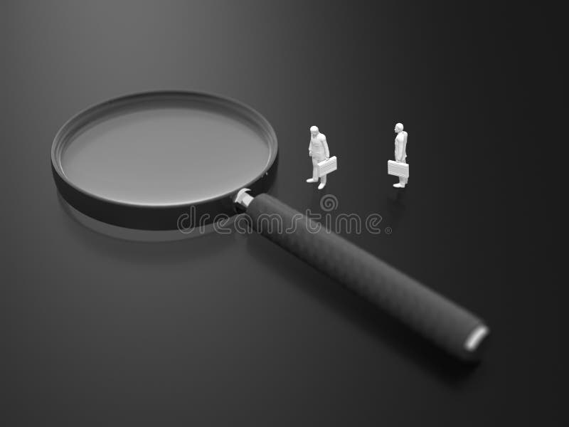 Ejemplo 3D de la lupa stock de ilustración. Ilustración de cristales ...