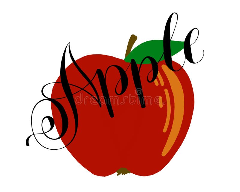 Ejemplo De Apple Con El Texto De Las Letras Stock de ilustración ...