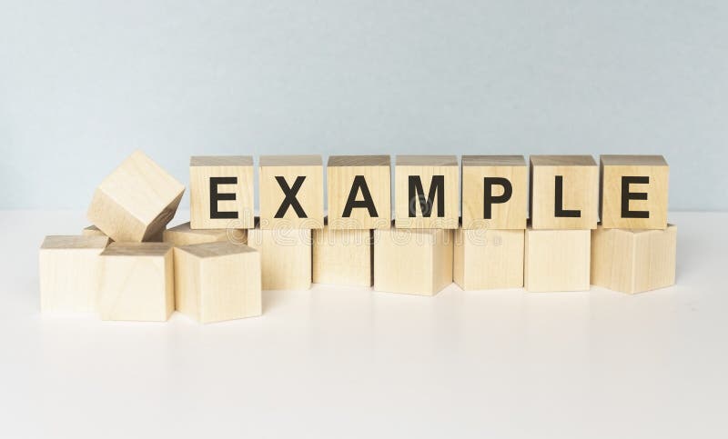 Ejemplo De Cubo Con Letras Signo Con Madera Imagen de archivo - Imagen ...