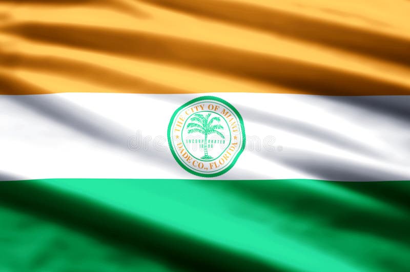 Ejemplo De La Bandera De Miami La Florida Stock de ilustración ...
