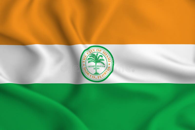 Ejemplo De La Bandera De Miami La Florida Stock de ilustración ...