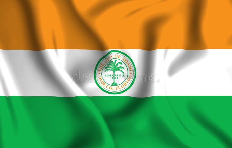 Ejemplo De La Bandera De Miami La Florida Stock de ilustración ...