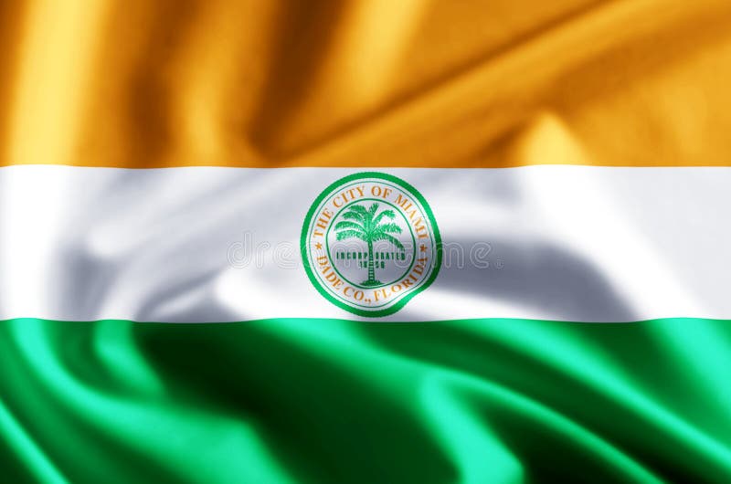 Ejemplo De La Bandera De Miami La Florida Stock de ilustración ...