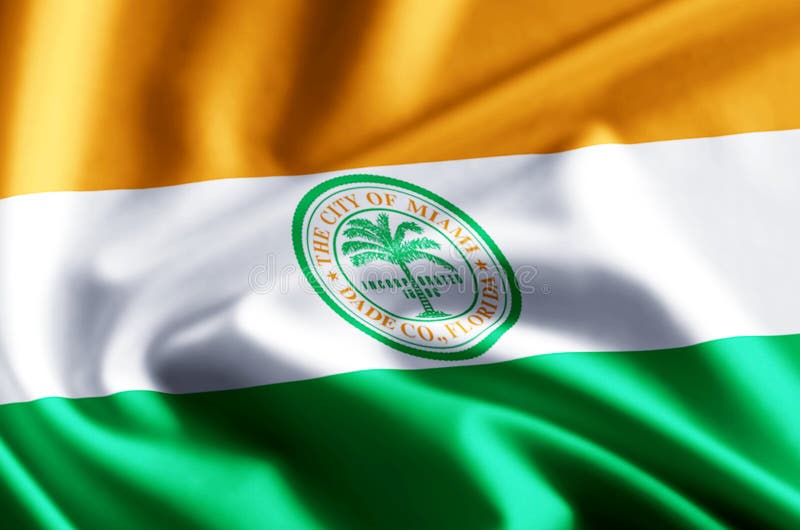 Ejemplo De La Bandera De Miami La Florida Stock de ilustración ...