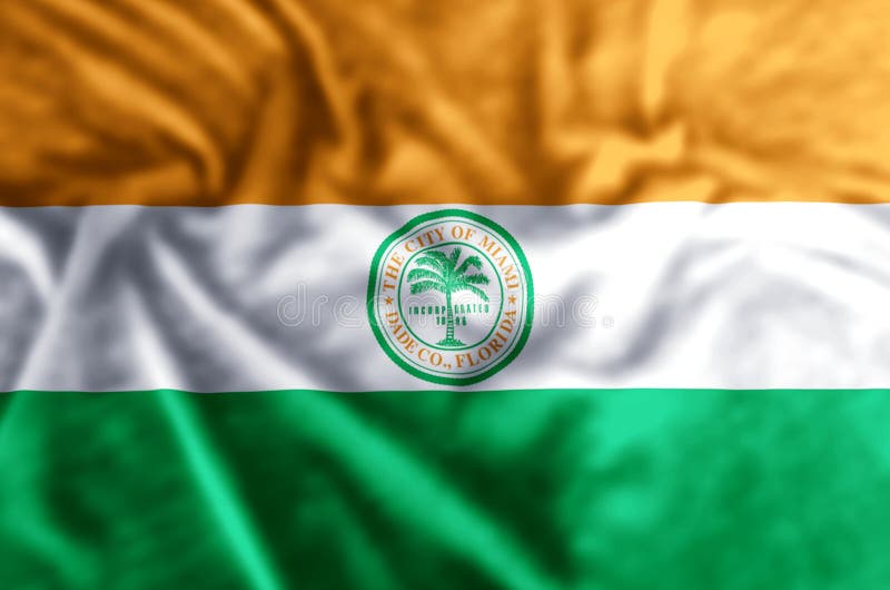 Ejemplo De La Bandera De Miami La Florida Stock de ilustración ...