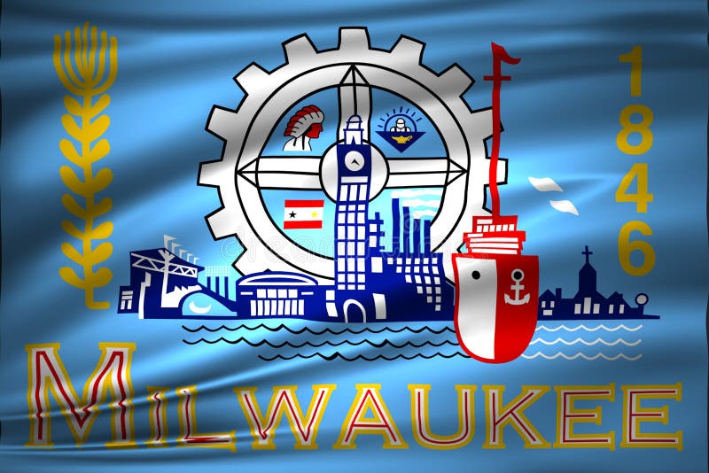 Ejemplo De La Bandera De Milwaukee Wisconsin Stock de ilustración ...