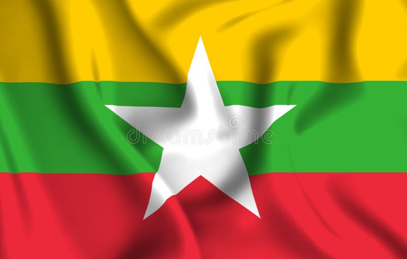 Ejemplo De La Bandera De Myanmar Stock de ilustración - Ilustración de ...