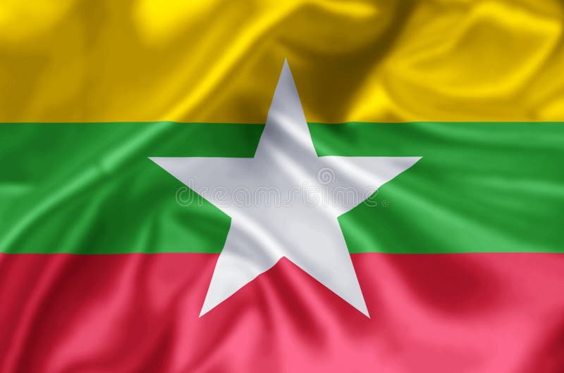 Ejemplo De La Bandera De Myanmar Stock de ilustración - Ilustración de ...