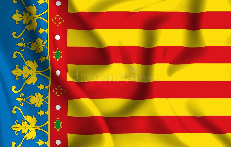 Ejemplo De La Bandera De Valencia Stock de ilustración - Ilustración de ...