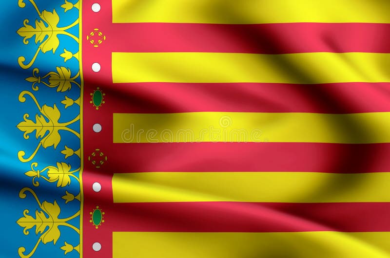 Ejemplo De La Bandera De Valencia Stock de ilustración - Ilustración de ...