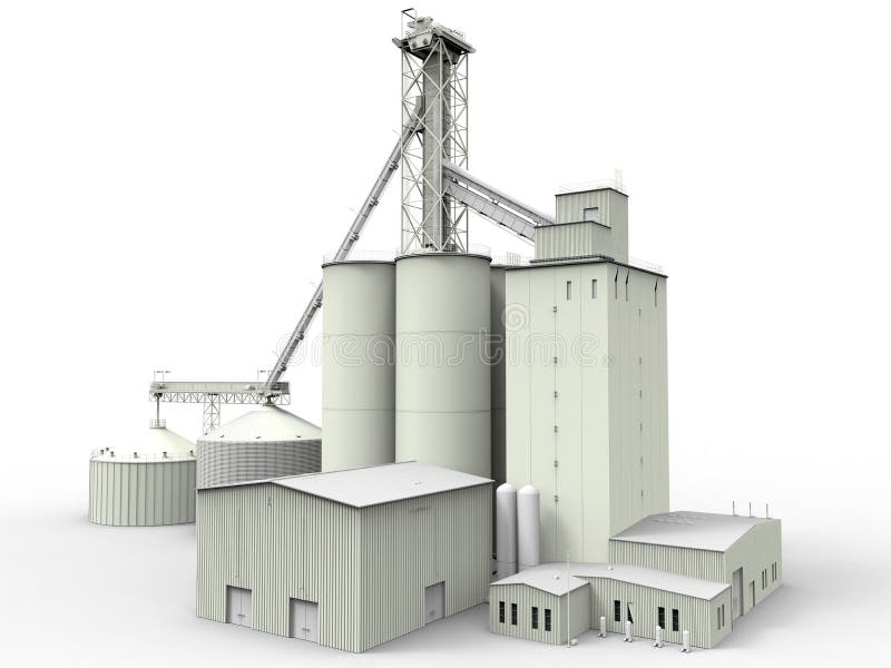 Planta Industrial, Bosquejo De La Fábrica Ejemplo Del Vector Del ...