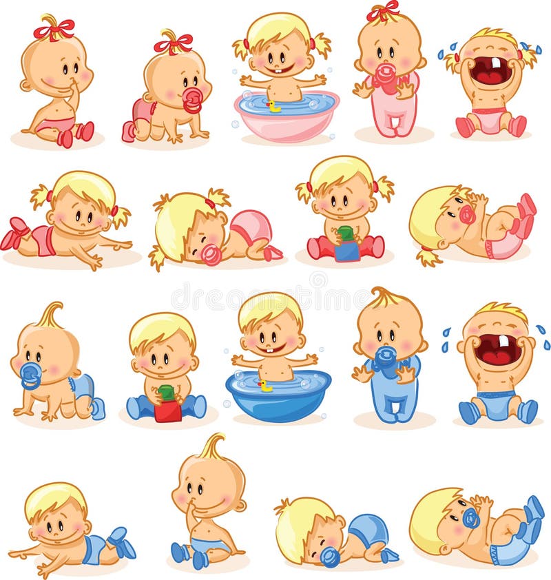 Ejemplo De Los Bebés Y De Los Bebés, Vector Ilustración del Vector ...