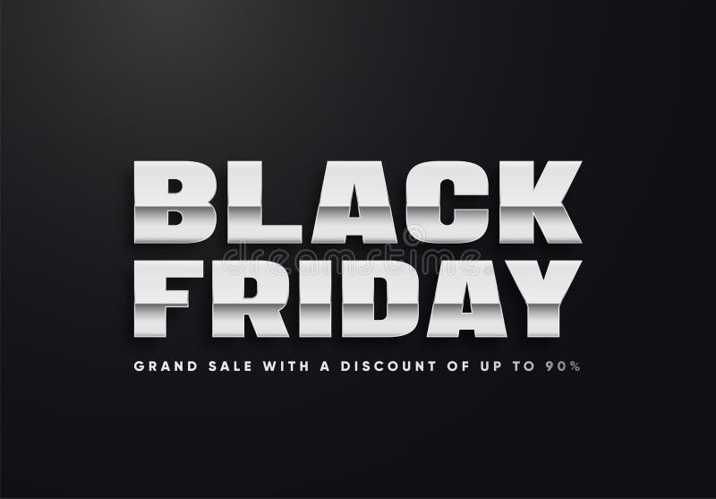 Ejemplo De Plata Del Vector De Las Letras De Black Friday Ilustración ...