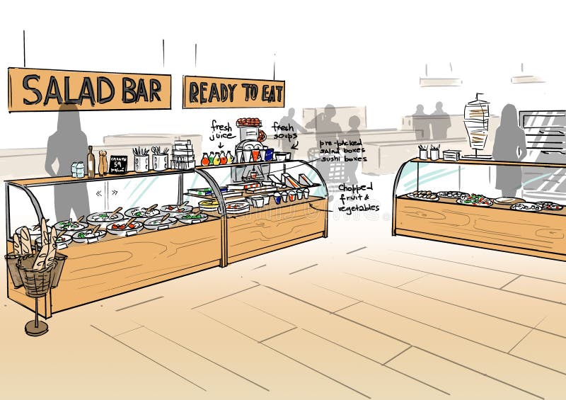 Ejemplo De Un Interior Del Colmado Stock de ilustración - Ilustración ...