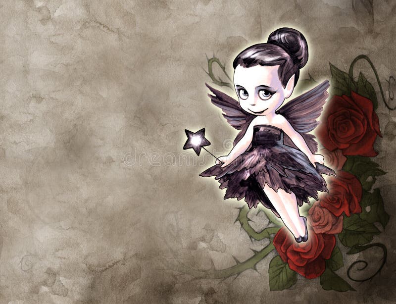 Ejemplo de una hada bonita stock de ilustración. Ilustración de mosca ...