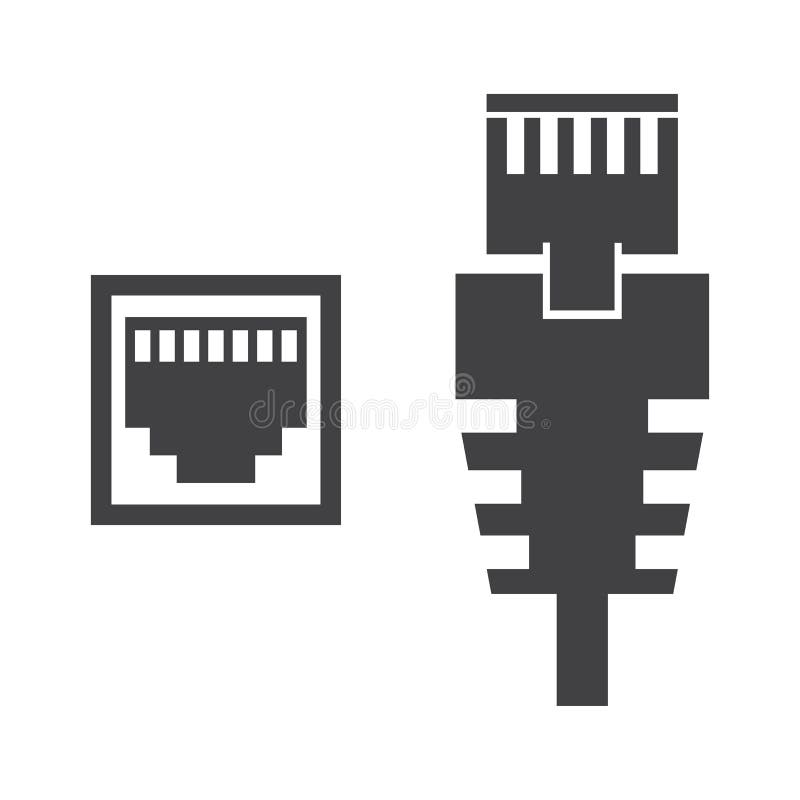 Ejemplo del cable RJ45 ilustración del vector. Ilustración de blanco ...