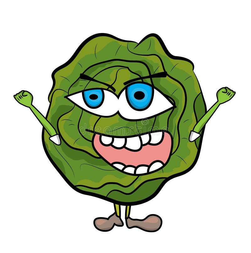 Personaje De Dibujos Animados De La Col Stock de ilustración ...