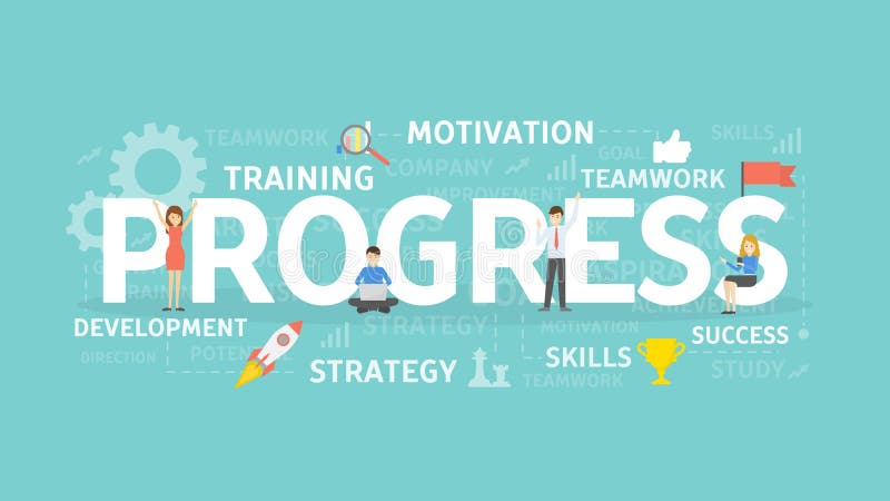 Ejemplo Del Concepto Del Progreso Ilustración del Vector - Ilustración ...