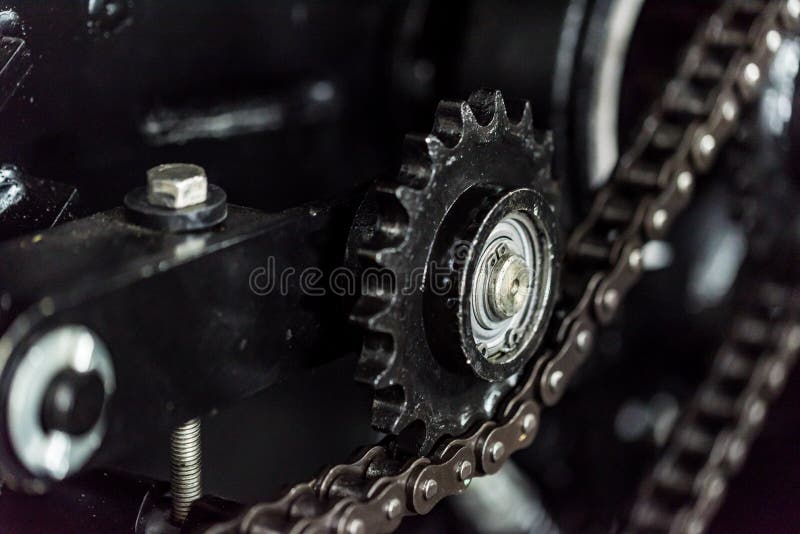Ejemplo Del Engranaje Y Del Eje Impulsor De Cadena Foto de archivo ...