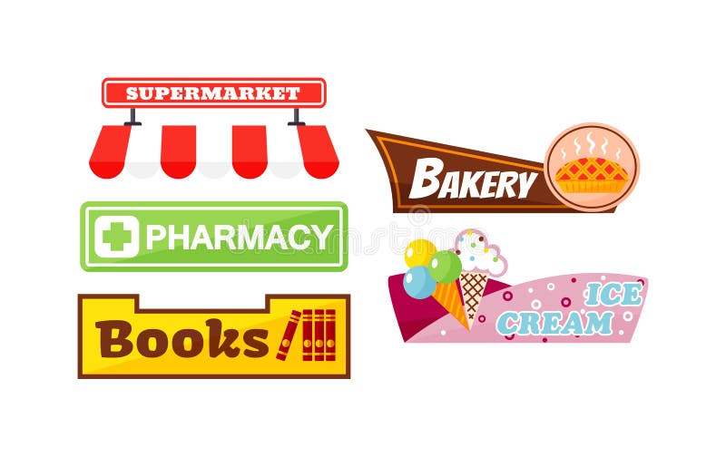 Ejemplo Del Letrero De La Tienda Stock de ilustración - Ilustración de ...