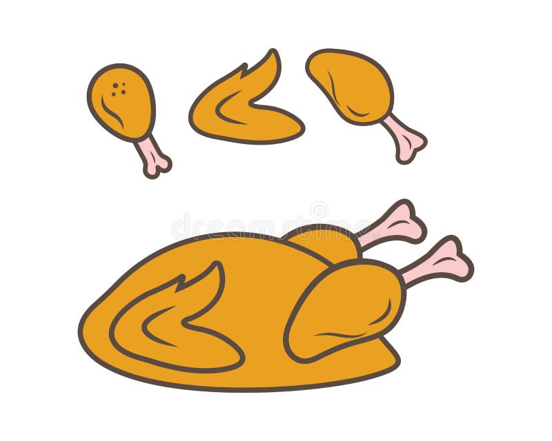 Ejemplo Del Logotipo Del Icono Del Ala De Pollo Frito Ilustración del ...