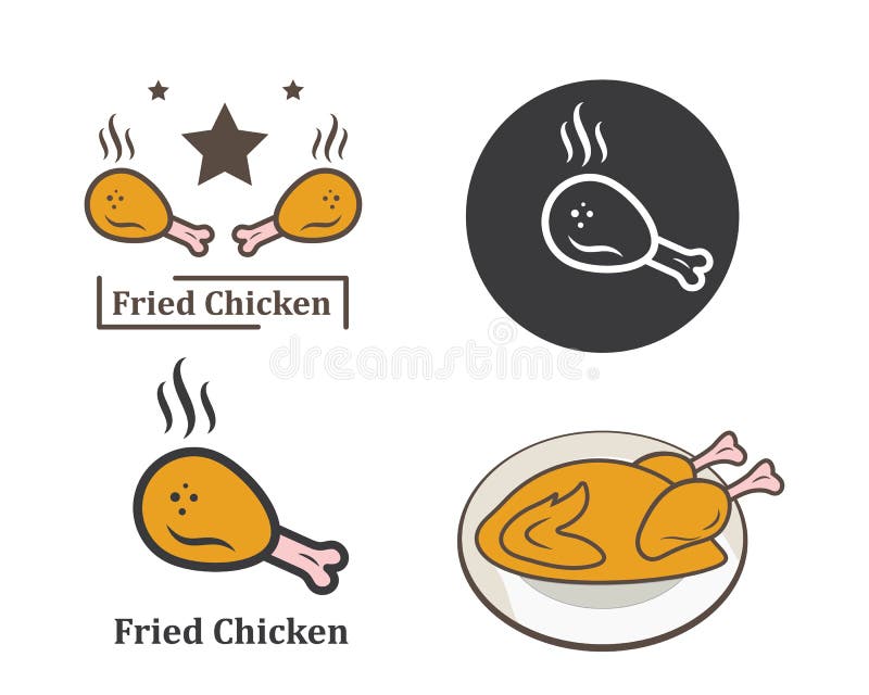 Ejemplo Del Logotipo Del Icono Del Ala De Pollo Frito Ilustración del ...