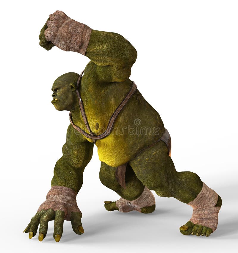 Ejemplo del ogro 3D stock de ilustración. Ilustración de verde - 79041321