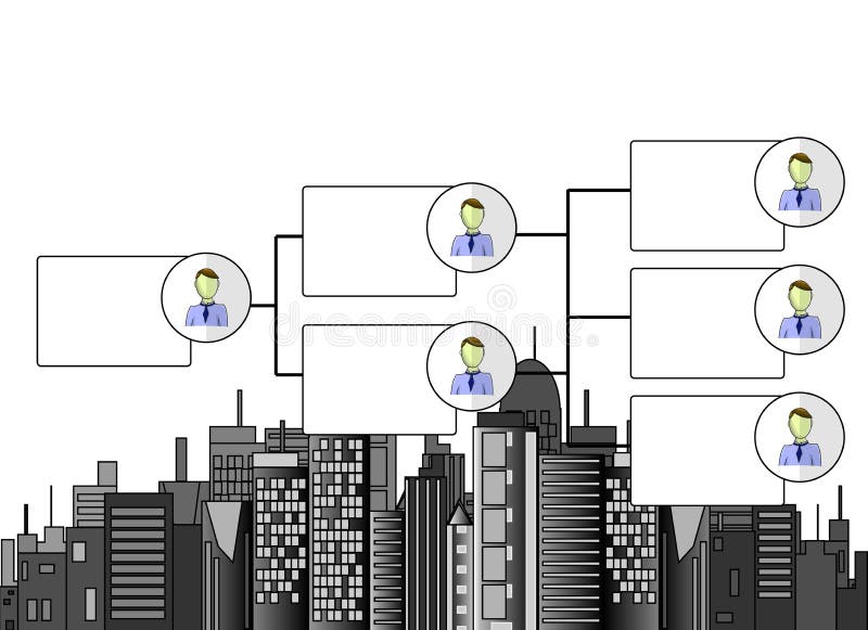 Organogram Blanco Con Las Cabezas Stock de ilustración - Ilustración de ...