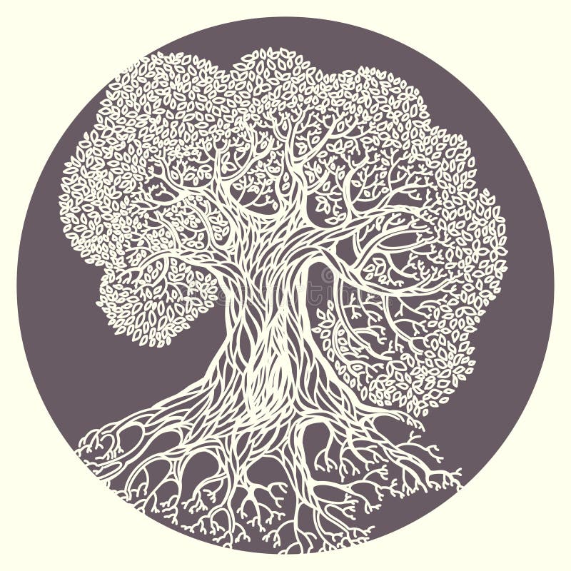 Ejemplo Del Roble Vector Estilizado Aislado Ilustración del Vector ...