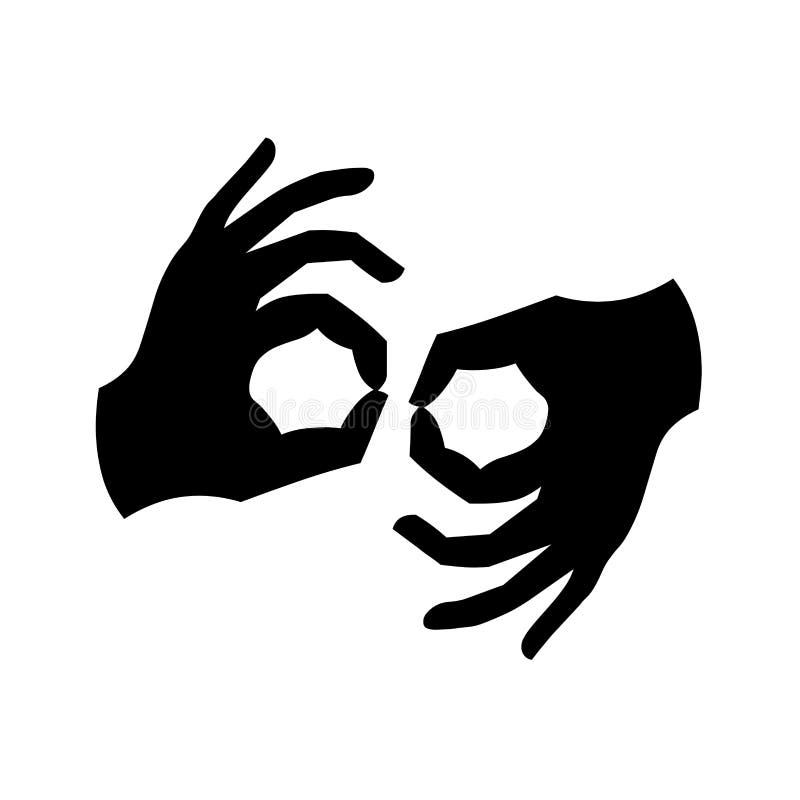Símbolo Del Lenguaje De Signos Stock de ilustración - Ilustración de ...