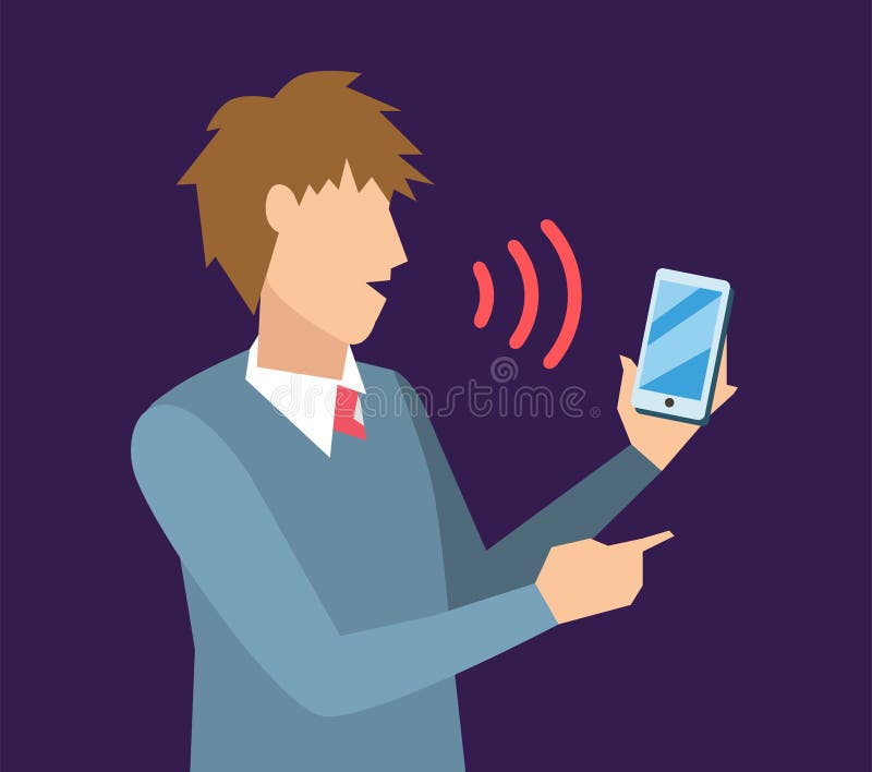 Ejemplo Del Vector De Control De La Voz Ordenador Elegante Ilustración ...