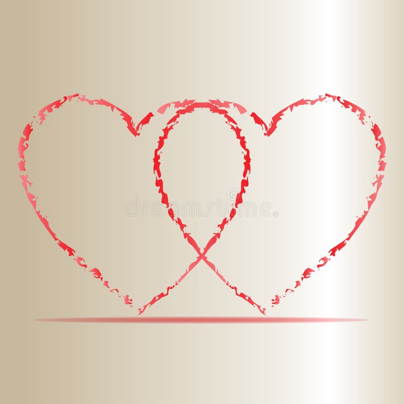 Ejemplo Del Vector De Dos Corazones Ilustración del Vector ...