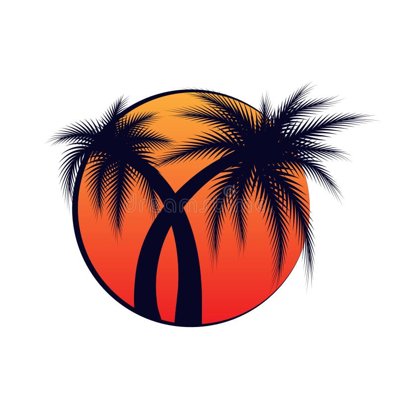 Ejemplo Del Vector De Dos Palmas Ilustración del Vector - Ilustración ...