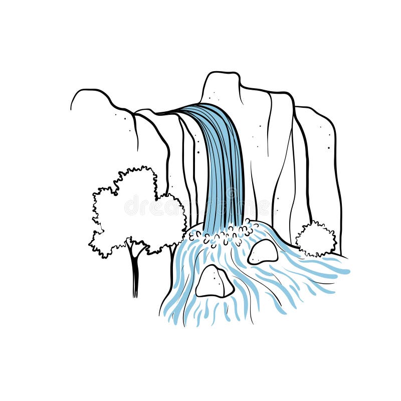 Ejemplo Del Vector De La Cascada Ilustración del Vector - Ilustración ...