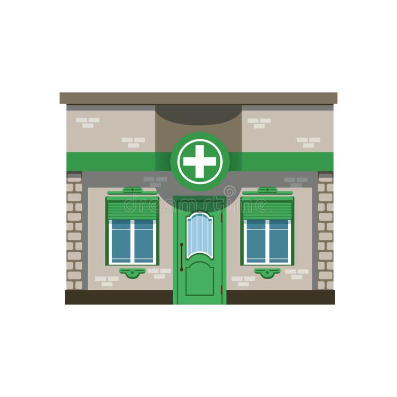 Ejemplo Del Vector De La Fachada Del Edificio De La Droguería De La ...