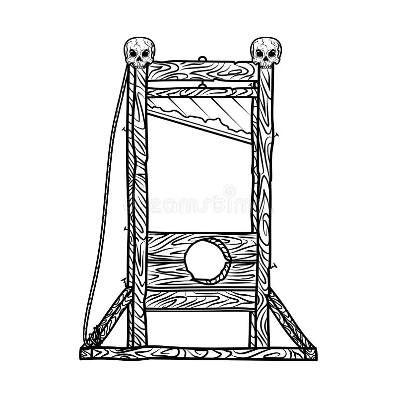 Ejemplo Del Vector De La Guillotina Aislado En Un Fondo Blanco Stock De