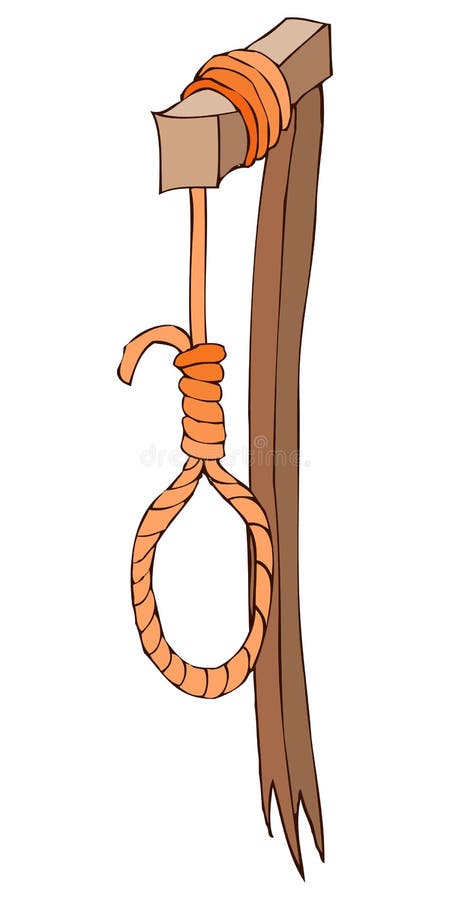 Horca Medieval Con La Cuerda Stock de ilustración - Ilustración de ...